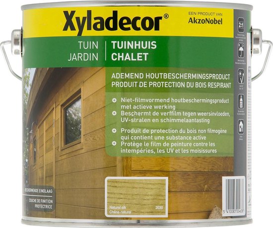 Xyladecor Tuinhuis - Houtbeits - Mat - Naturel Eik - 2.5L | bol.com