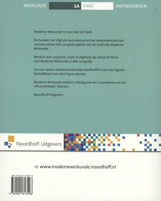 Antwoorden 1A vwo Moderne wiskunde | 9789001813598 | Emile van der Eijk ...