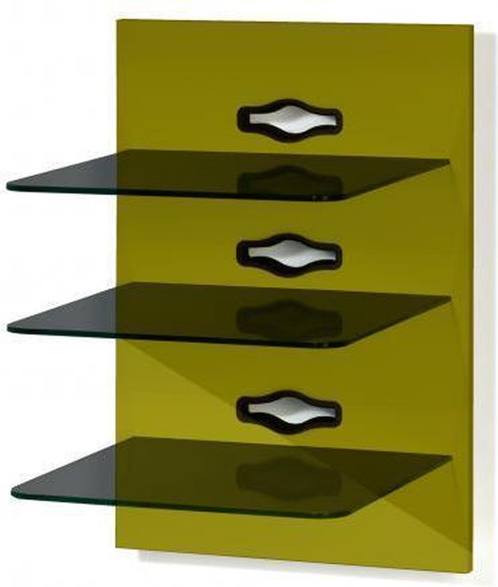VCM Hi-Fi -audio opberg rek- wand meubel Xeno3. Helder glas met witte ...