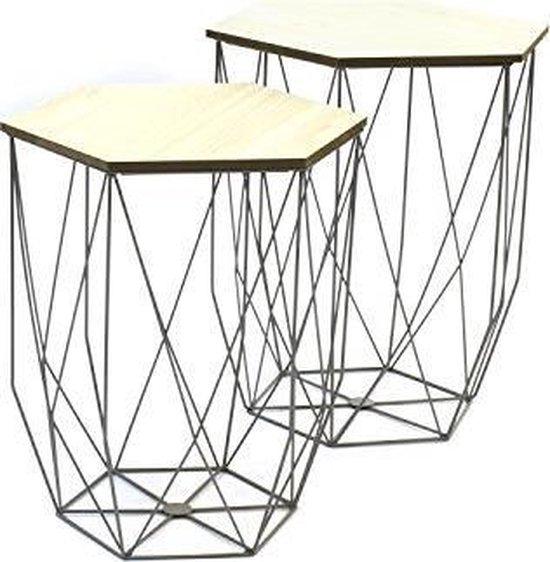 CMP Paris Deco Vintage Bijzet tafels - set van 2 - Grijs | bol
