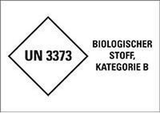 Verpakkingsetiket Besmettelijke stoffen, UN 3373, zelfklevende folie ...
