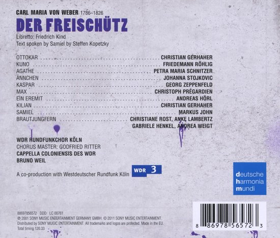Weber: Der Freischütz, C.M. Von Weber | CD (album) | Muziek | bol.com