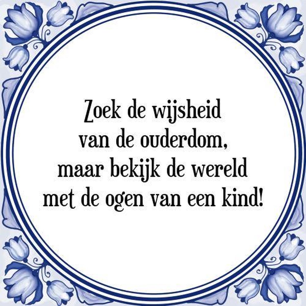Tegeltje met Spreuk (Tegeltjeswijsheid): Zoek de wijsheid van de ouderdom, maar bekijk... | bol