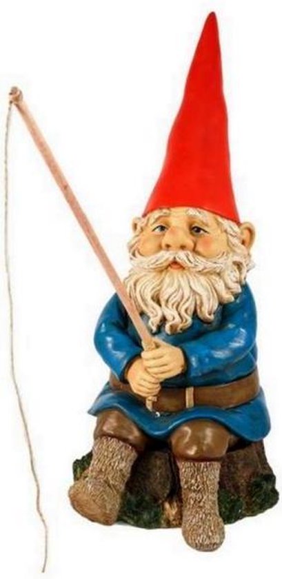 Kabouter Vist met vishengel - de originele kabouter | bol