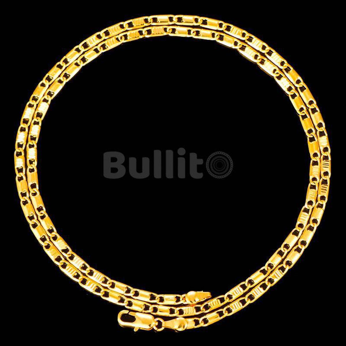 "Arturo" Gouden Ketting - 18k Gold Plated - 30 GRAM - 4 x 2mm - 60cm ...