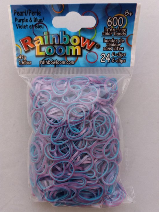 Rainbow Loom bandjes Pearl, Purple & Bleu | bol