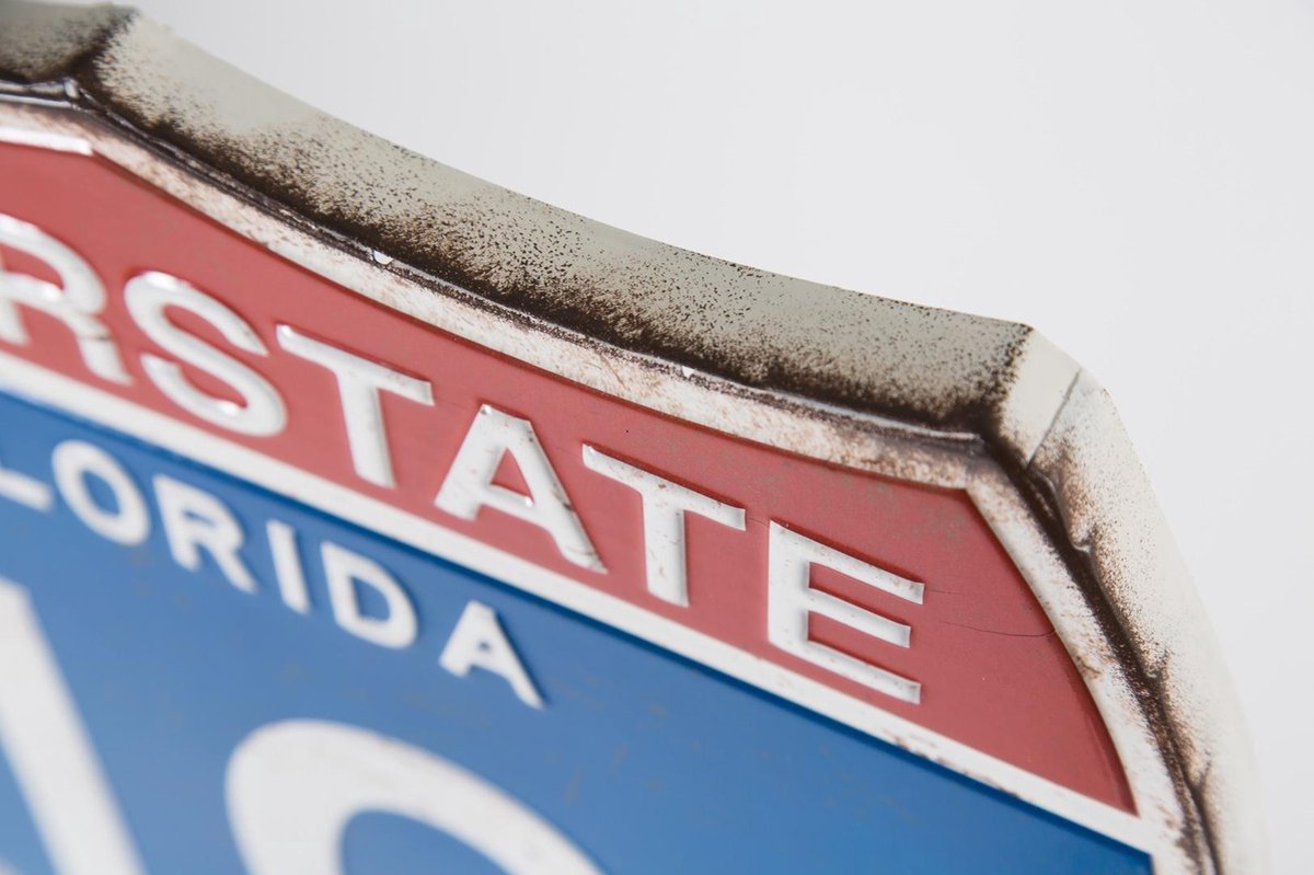Signs-USA Interstate Florida - panneau routier rétro - 40 x 39 cm | bol.com