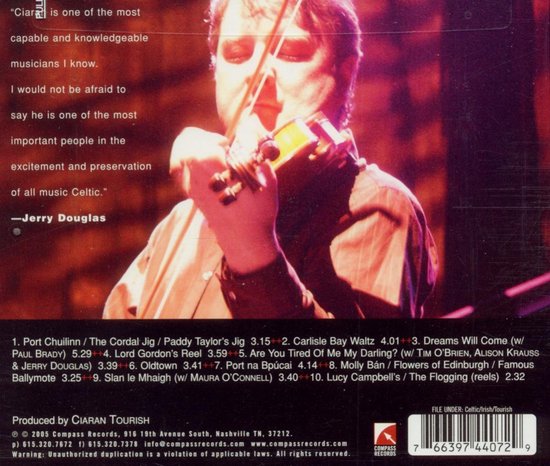 Down the Line, Ciaran Tourish | CD (album) | Muziek | bol
