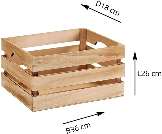 Kinvara Opbergkist Liva - 2x - bruin - 36 x 26 x 18 cm - hout ...