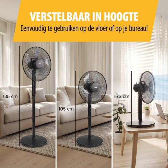 Tristar 3-in-1 Statiefventilator - 40 cm - Met Afstandsbediening - 9 ...
