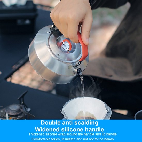 Waterfles, campingwaterfles, roestvrijstalen waterkoker voor buiten, 1 ...