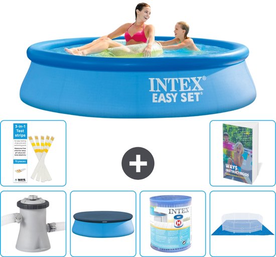 Intex Rond Opblaasbaar Easy Set Zwembad - 244 x 61 cm - Blauw ...