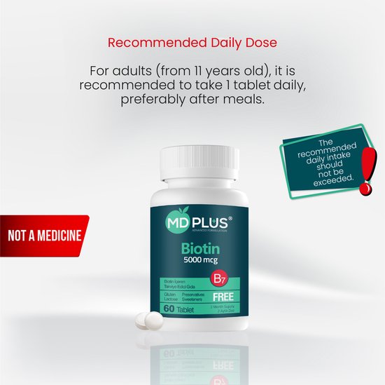 MD Plus Advanced Hair Biotin 5000 mcg 60 Tablet - Anti Haaruitval ...