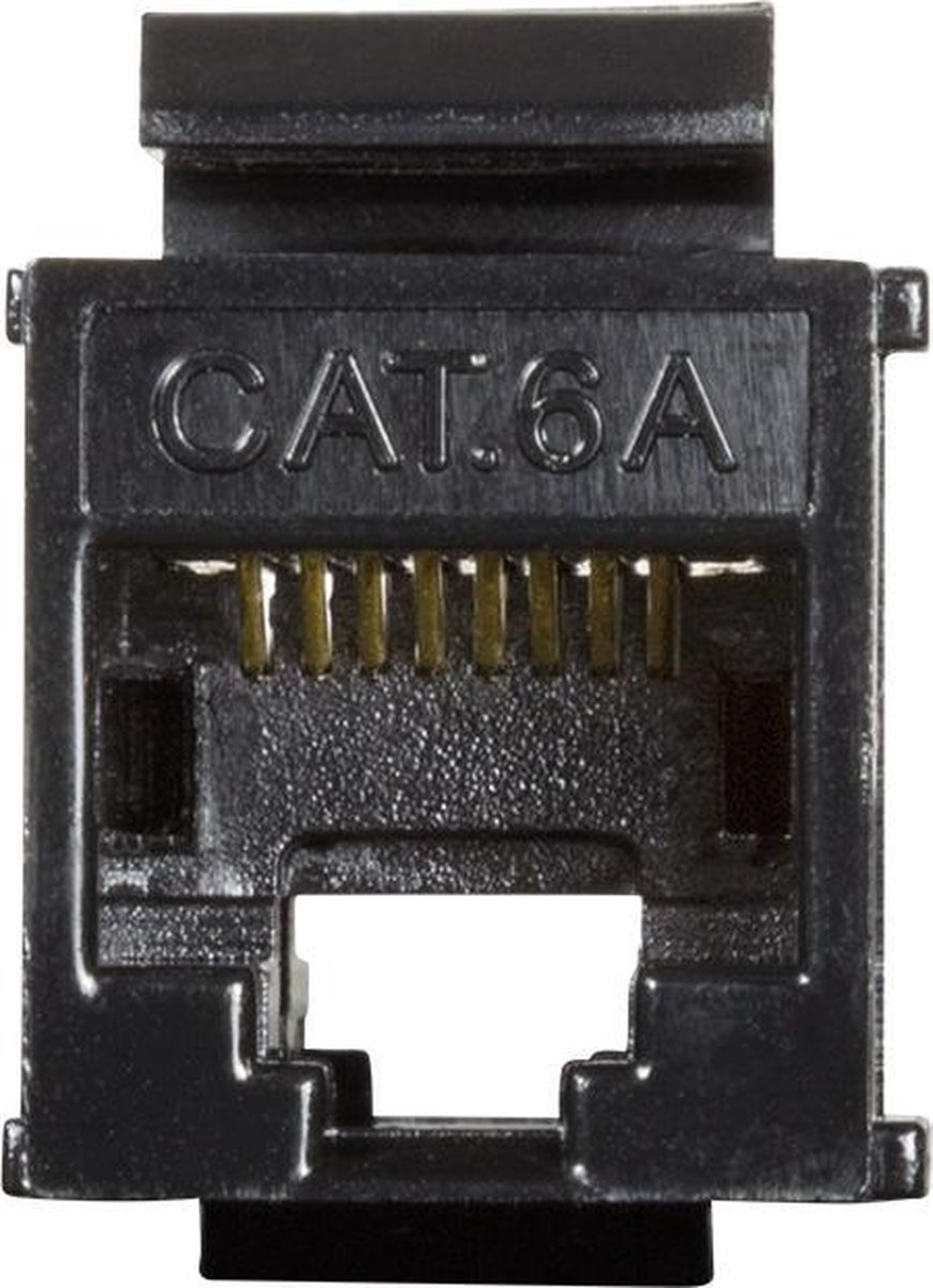 UTP CAT6a 10 Gigabit Keystone module RJ45 - RJ45 - compact / zwart ...