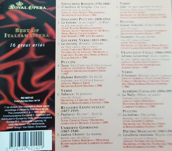 Best of the Italian Opera, various artists | CD (album) | Muziek | bol