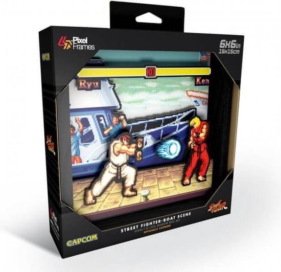 Street Fighter Pixel Frame - Boat Scene (25cm x 25cm) | bol