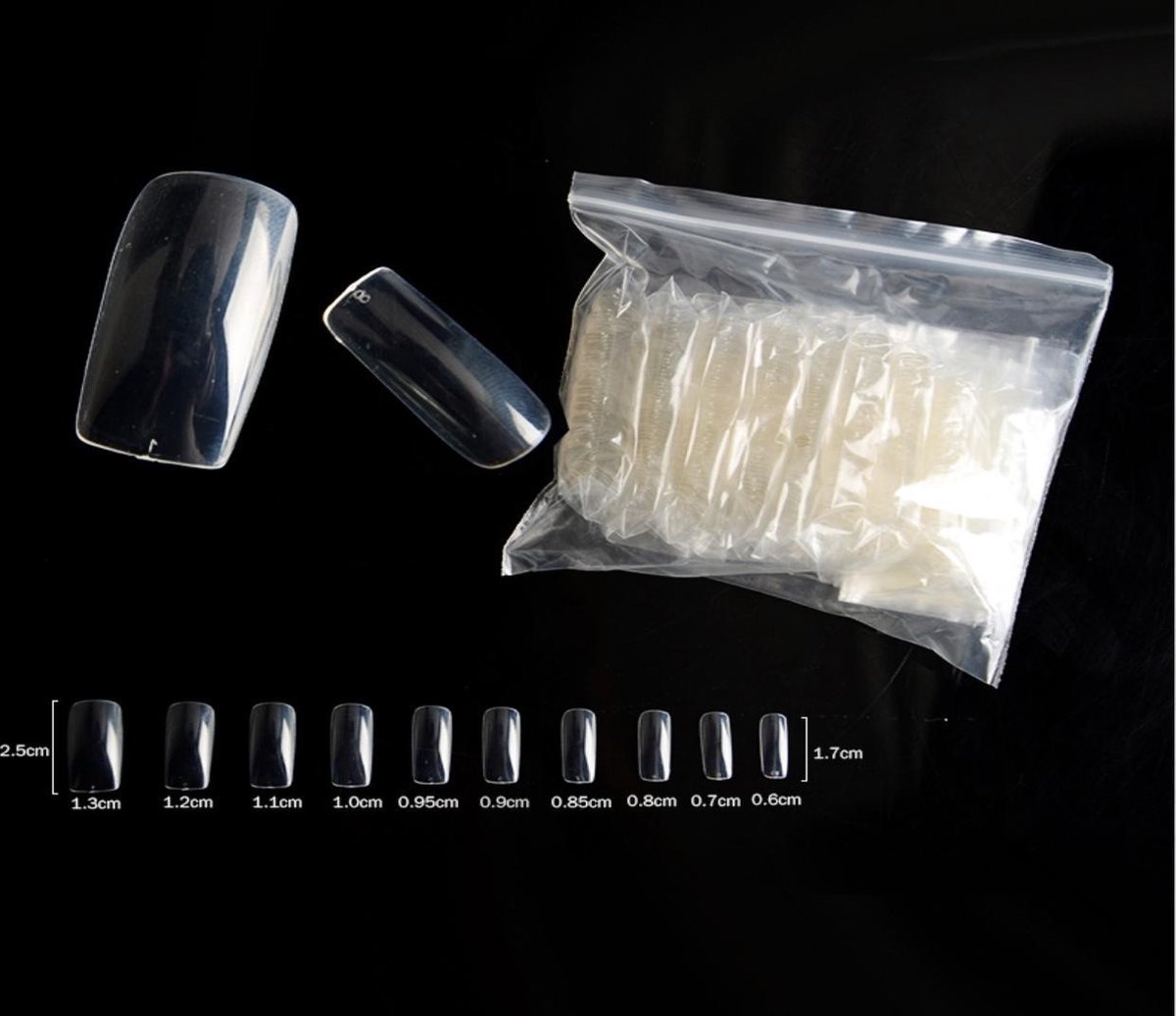 Full Cover Nail Tips (CLEAR) 500 stuks, Press on Tips | bol.com