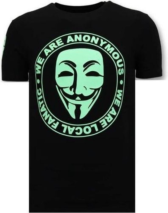 Exclusief Mannen T-shirt - We Are Anonymous -Zwart | bol