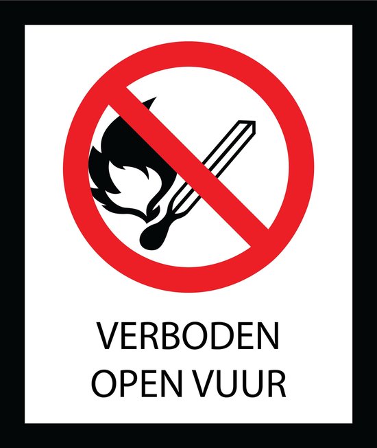 Bord ISO7010 Verboden open vuur 20 x 24 cm | bol