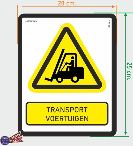 ISO 7010 - W014 Transport voertuigen heftruck Waarschuwingssticker ...