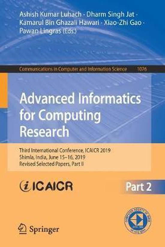 Communications in Computer and Information Science- Advanced Informatics for Computing... | bol.com