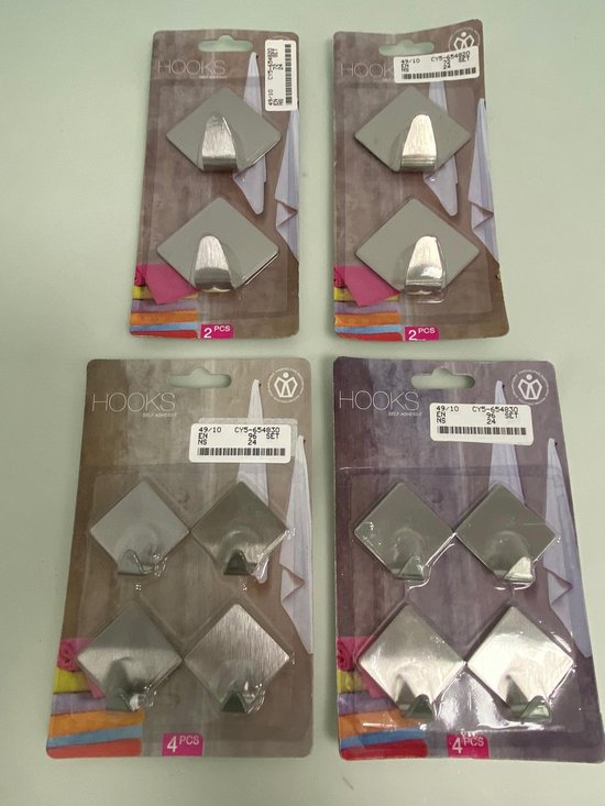 Zelfklevende haakjes: ruit vorm in diverse formaten - set van 12 stuks ...