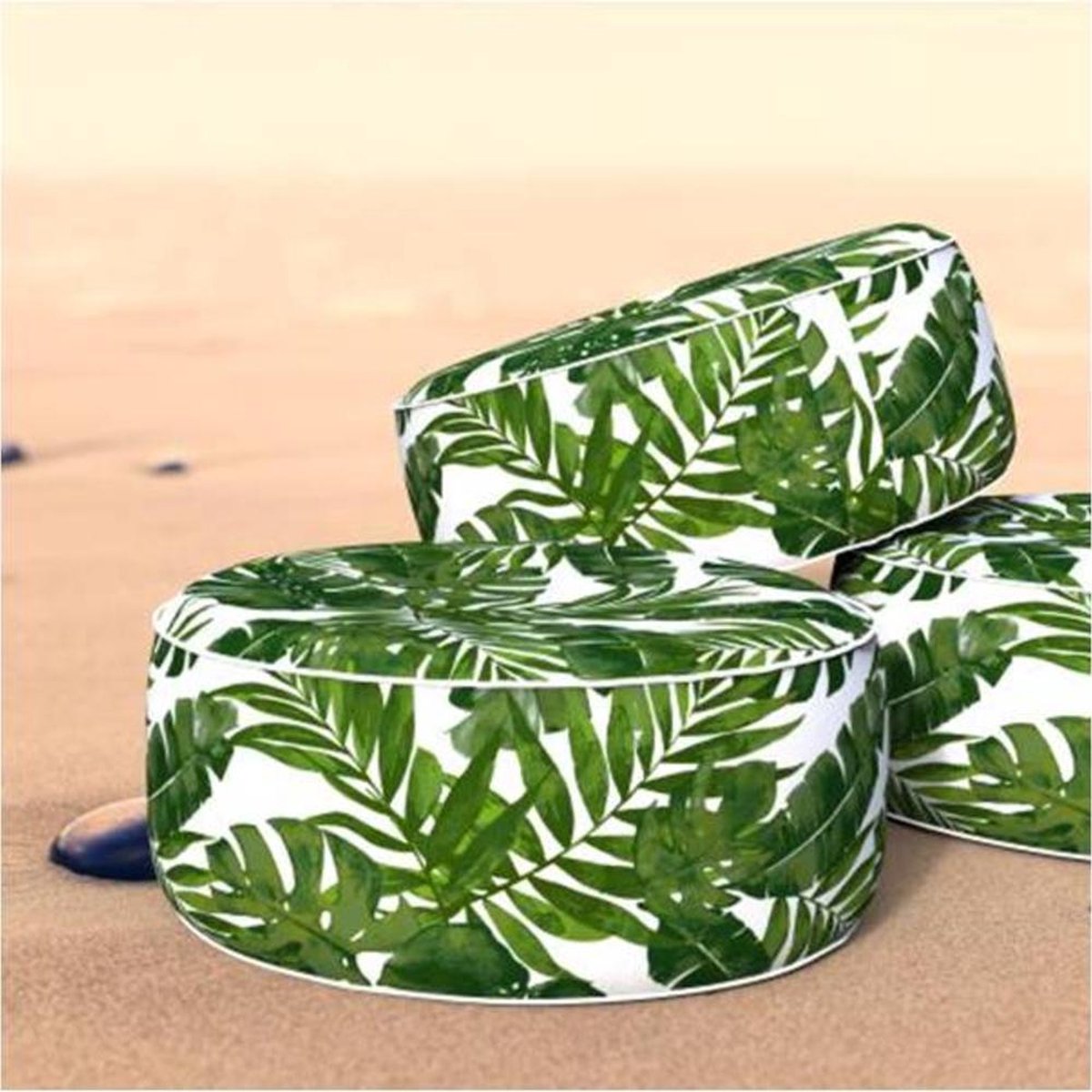 Hamilton Bay Outdoor - Opblaasbare poef - Tropic - 53cm rond - 20cm ...