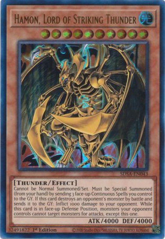 Hamon, Lord of Striking Thunder Yu-Gi-Oh - SDSA – Yu Gi Oh cards – Yu ...
