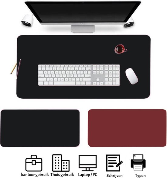 Koalas® Bureau onderlegger - Dubbelzijdig Leer Bureaumat - Bureau ...