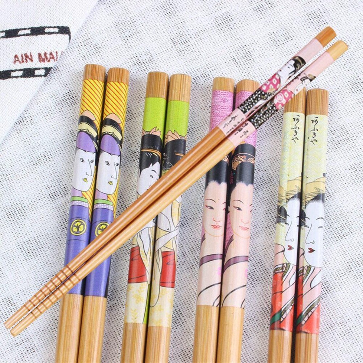 Chinese Stokjes 5 setjes met Dames - Chopsticks Chopstick - Chinese ...
