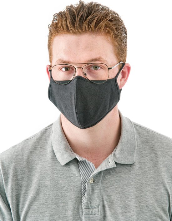 Wasbaar Mondkapje Zwart, 100% katoen 6 stuks! (2x pak a 3 stuks) | bol