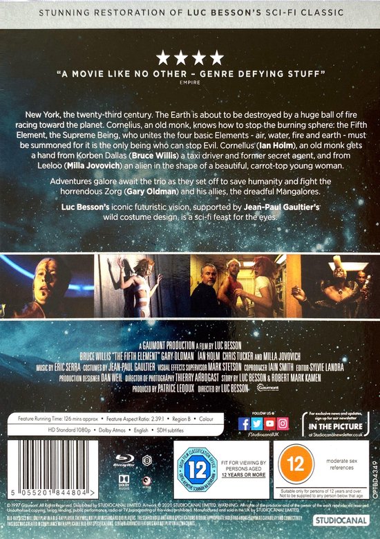 The Fifth Element [Blu-ray] [2020] (Blu-ray), Bruce Willis | Dvd's | bol