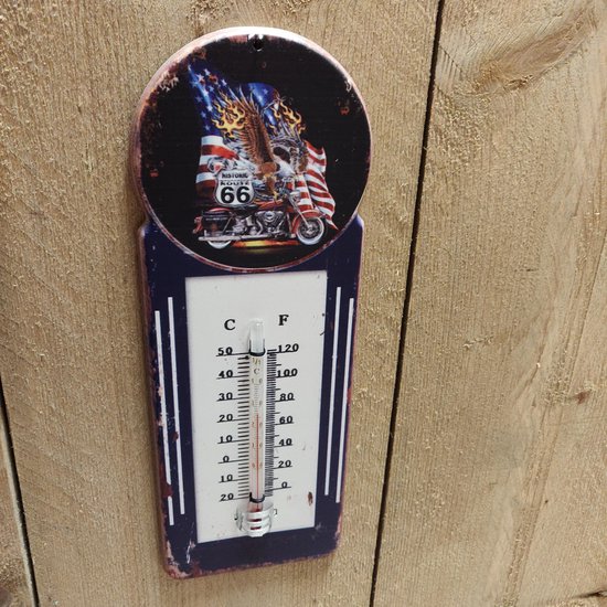 Thermometer Tuin Metaal Route 66 Amerikaanse Vlag Shabby Vintage | bol