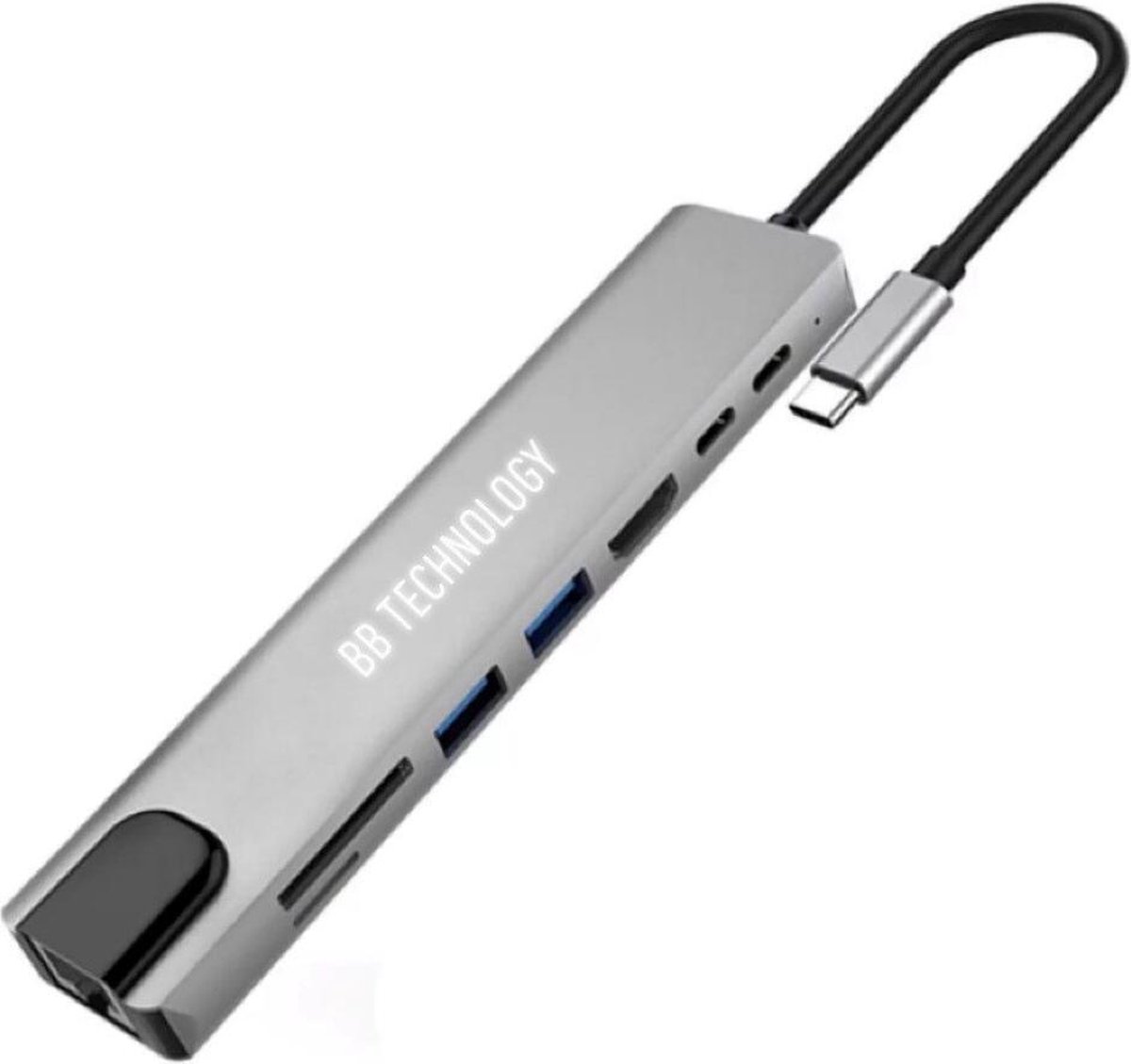 2020 - BB Technology 8-in-1 USB C Hub - HDMI 4K - Micro/SD Kaartlezer ...