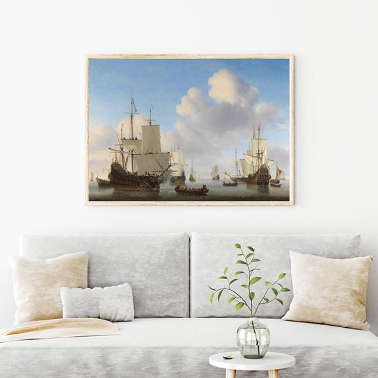 Poster VOC Schepen - Hollandse Schepen op een kalme zee - van der Velde ...