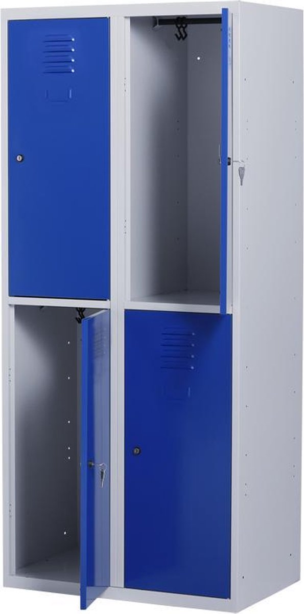 Lockerkast metaal met slot | Stalen lockerkast | Locker 4 deurs 2 delig ...