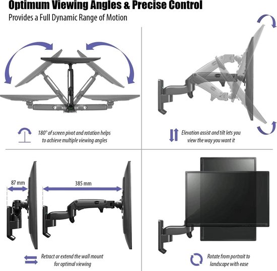 Invision® Monitor arm voor schermen van 17-27 inch| Ergonomisch, met ...