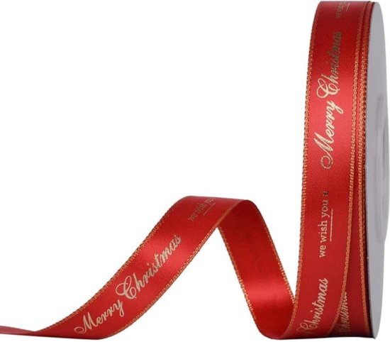 Kerst Lint 16mm (1,6cm) | Luxe Satijn Lint | Satijnlint We Wish You A ...