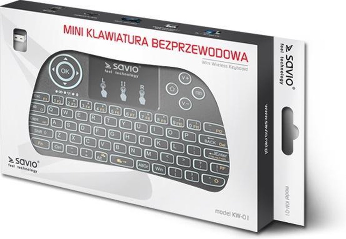 Savio WK-01 clavier RF sans fil QWERTY Anglais Noir | bol.com