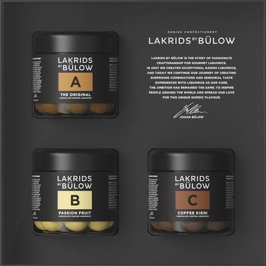 Lakrids by Bulow - Drop met Chocolade - Box met 3 smaken - A, B, C | bol