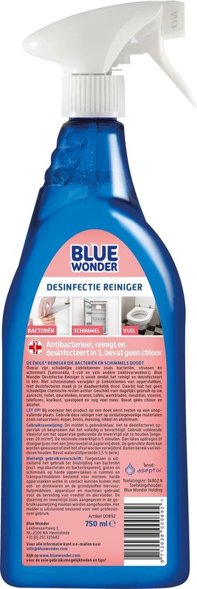 Blue Wonder desinfectie spray - oppervlaktespray 750 ml ...