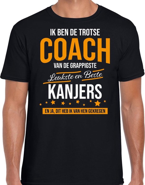 Trotse coach van de beste kanjers cadeau t-shirt zwart voor heren - kado voor een... | bol.com