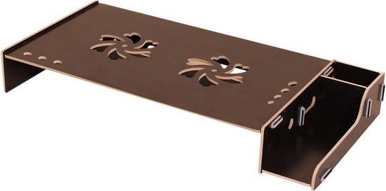 Let op type!! Elevated Wood Computer Monitor Stand Riser Laptop Shelf ...