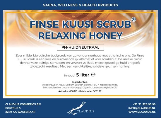Kuusi Scrub Relaxing Honey 5 liter - Hydraterende Lichaamsscrub | bol