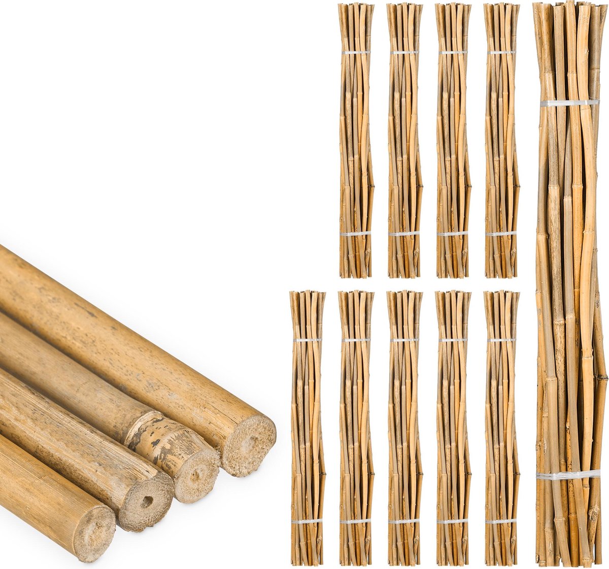Relaxdays 250x Bamboe stok - set - tonkin stokken - plantensteun tuin ...
