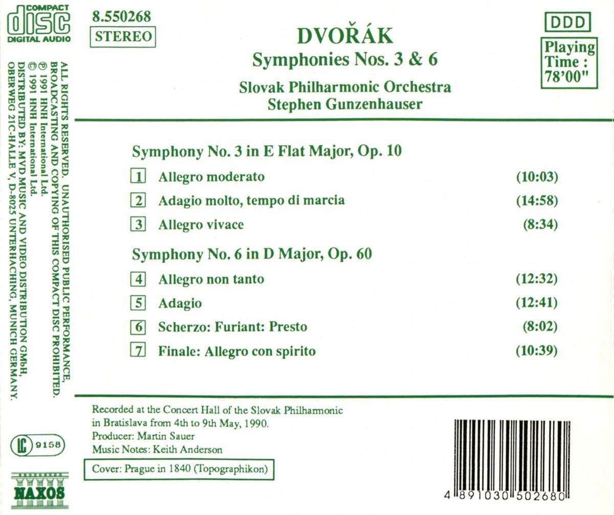 Slovak Philharmonic Orchestra - Dvorák: Symphonies Nos. 3 & 6 (CD ...