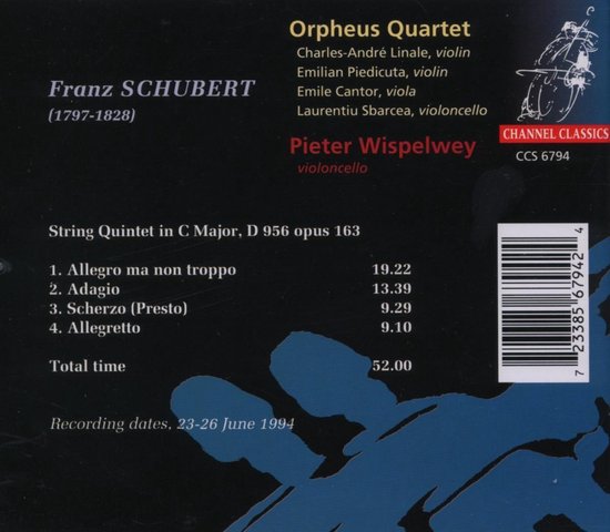 Schubert: String Quintet in C / Wispelwey, Orpheus Quartet, Pieter Wispelwey | Muziek | bol
