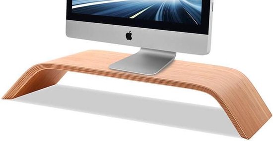Monitor Beeldscherm Standaard Van Licht Bamboe Hout | bol