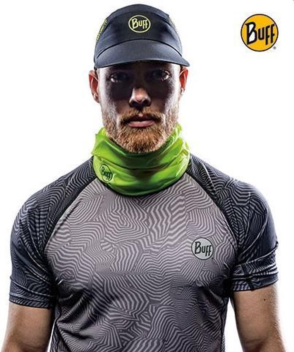 Buff - Pack run UV-pet voor volwassenen - Flitsend logo - Zwart/geel ...