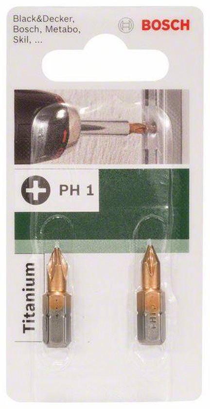 Bosch Schroefbit Titanium PH PH 1 - 25 mm | bol